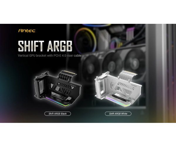 כבל ותושבת לכ. מסך Vertical GPU Bracket White – Antec SHIFT ARGB – NVD